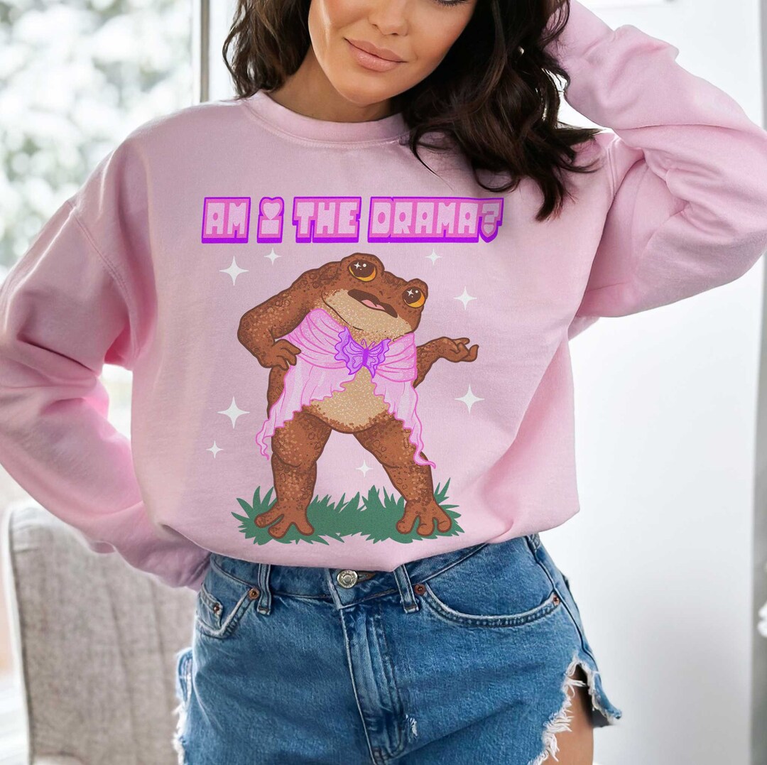 Am I the Drama Toad Crew Neck 2000s Fairycore Toad Sweatshirt Y2K ...