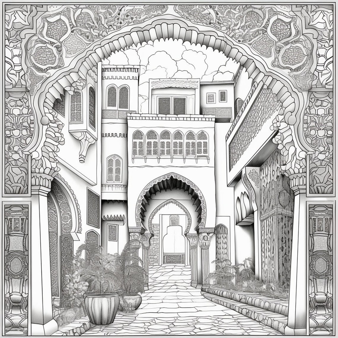 Moroccan Heritage Coloring Book Moroccan Graphics for All Ages Moroccan ...