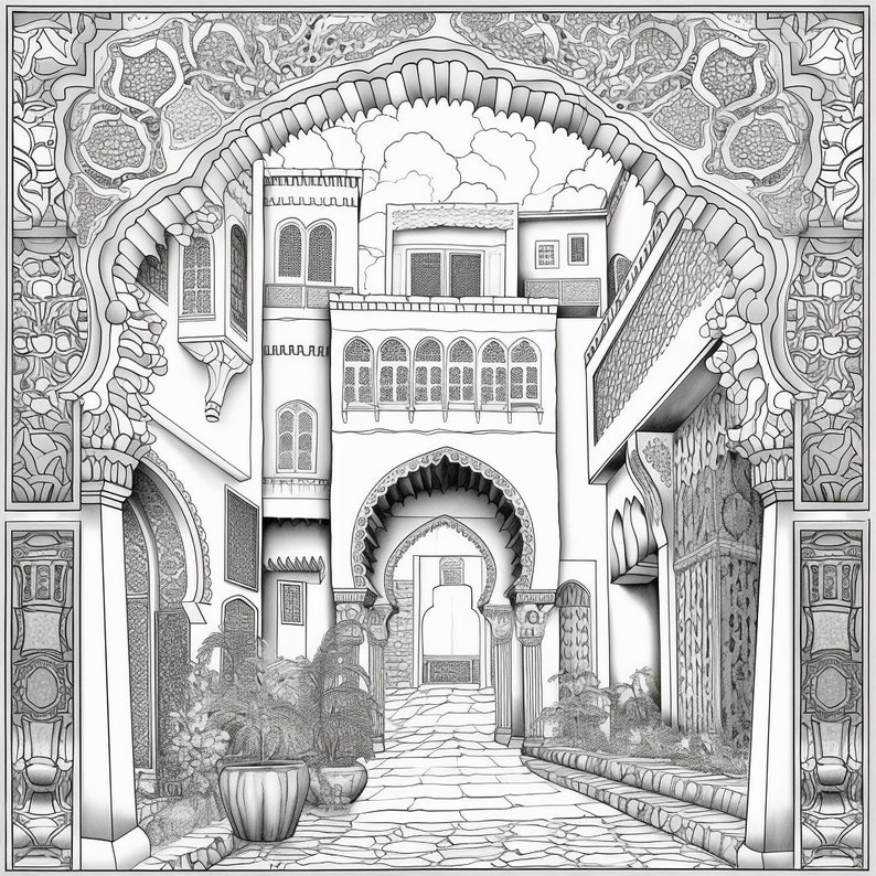 Moroccan Heritage Coloring Book Moroccan Graphics for All Ages Moroccan ...