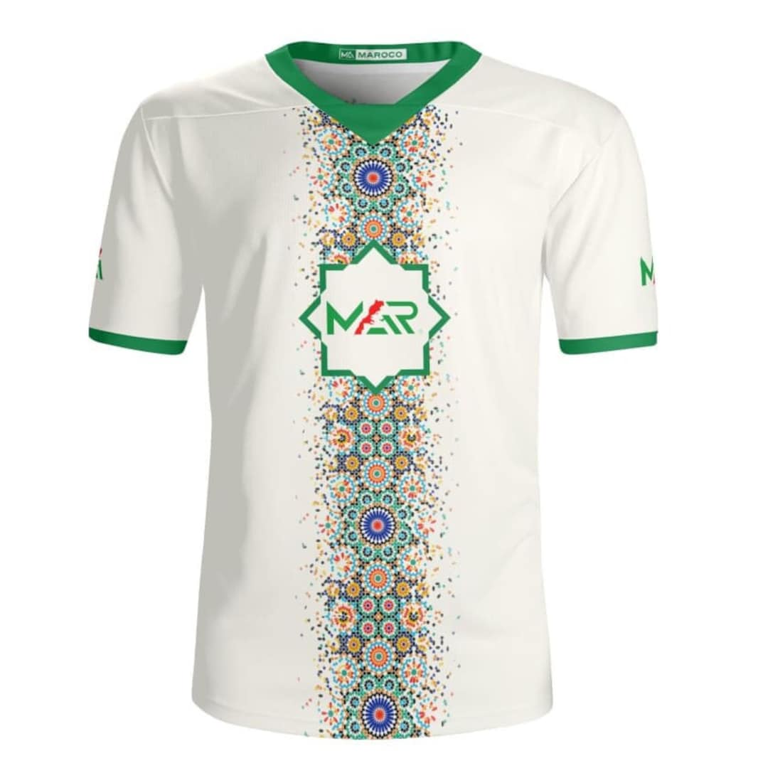 Maroc Football Jersey MAR Zellige Moroccan Elegant Football Jersey ...