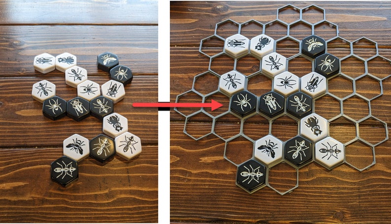 Connect Hive Game Board - 3D Printed Grid for Hive Colony Tabletop Game ...