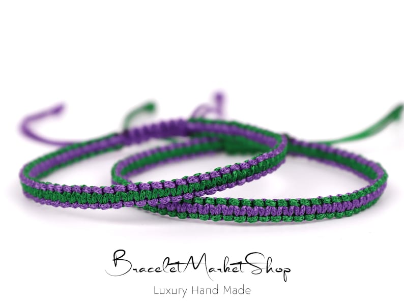 Set of 2 Custom Couple Bracelets Set | 2 Colors Macrame Friendships ...
