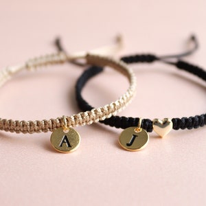 Set of 2 Personalized Initial Charm Matching Bracelets for ...