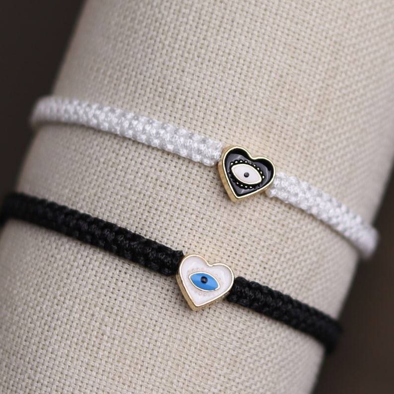 Set of 2 Personalized Evil Eye Beaded Matching Bracelets for Best ...