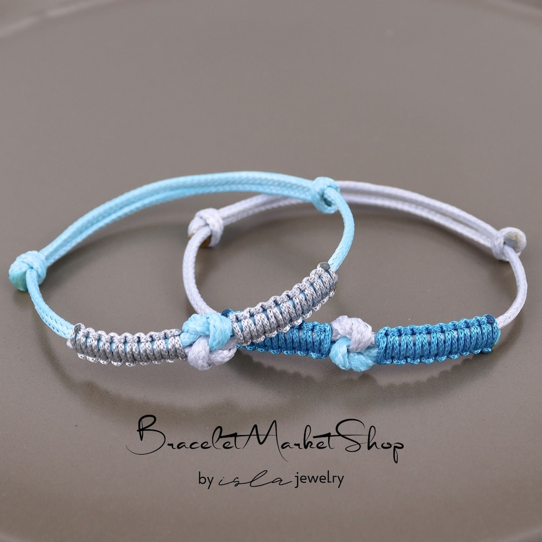 Set of 2 Custom Matching Bracelets With Knot | personalized Friendships ...