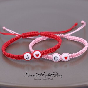 Set of 2 Custom Initial Couple Bracelets | Personalized Partners ...