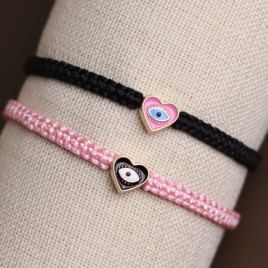 Set of 2 Personalized Evil Eye Beaded Matching Bracelets for Best ...