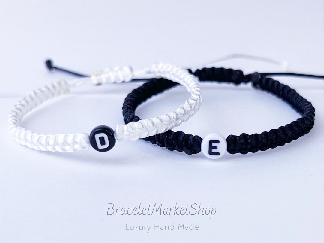 Set of 2 Personalized Initial Bracelets Custom Partners - Etsy