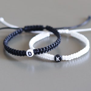 Set of 2 Personalized Initial Bracelets | Custom Partners Bracelet ...