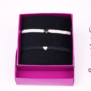 Set of 2 Personalized Heart Beaded Matching Bracelets for - Etsy