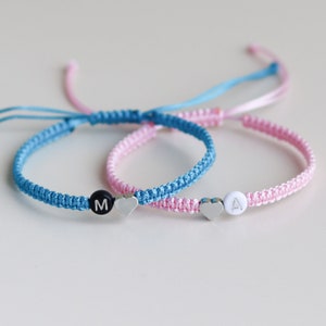 Set of 2 Custom Initial Bracelets for Couples | Personalized Matching ...