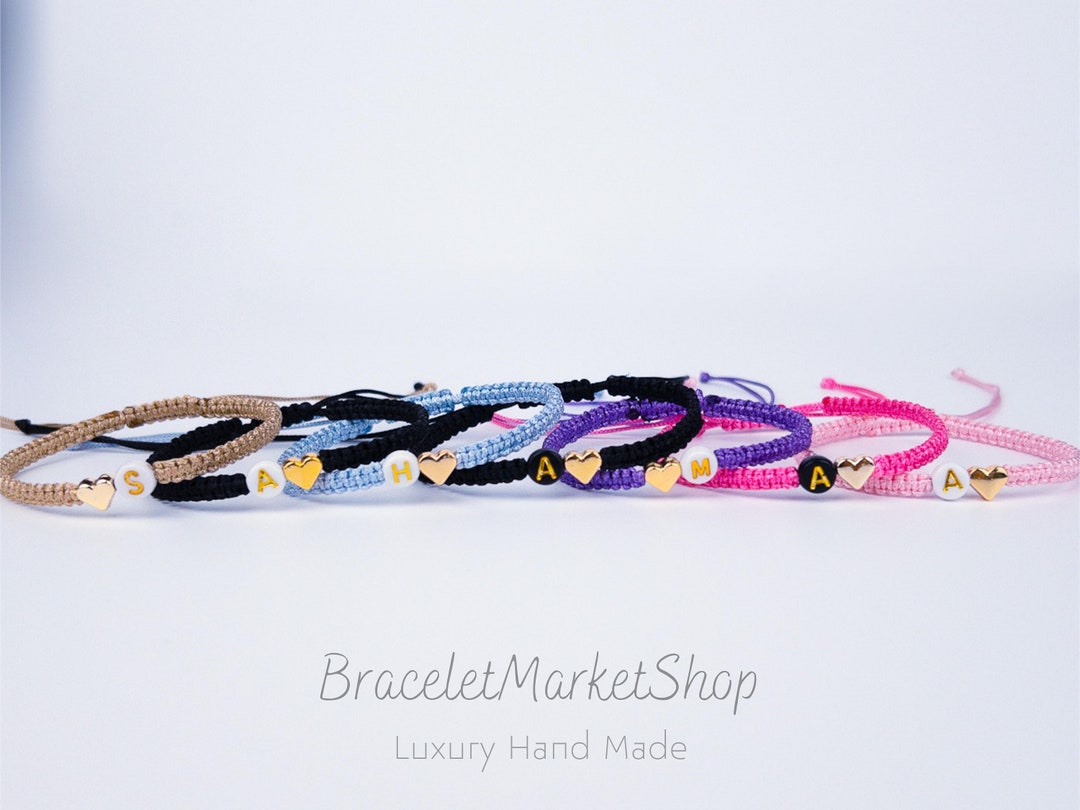 Custom Initial Bracelet With Gold Heart | Personalized Partners ...