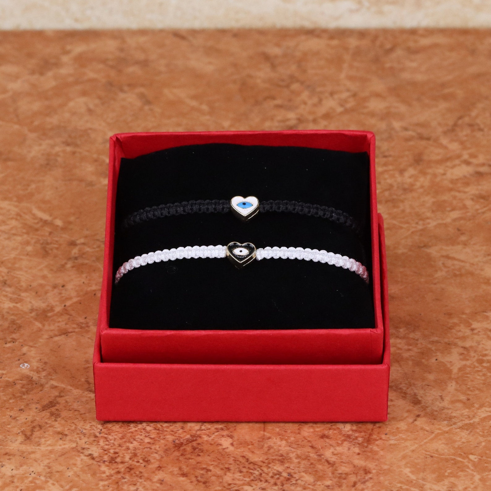 Set of 2 Personalized Evil Eye Beaded Matching Bracelets for Best ...