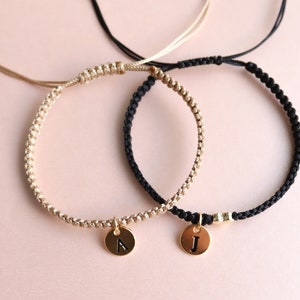 Set of 2 Personalized Initial Charm Matching Bracelets for ...