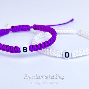 Set of 2 Personalized Initial Bracelets Custom Partners - Etsy