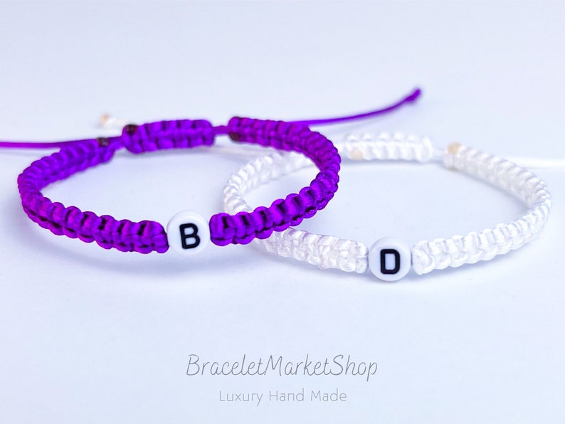 Set of 2 Personalized Initial Bracelets Custom Partners - Etsy