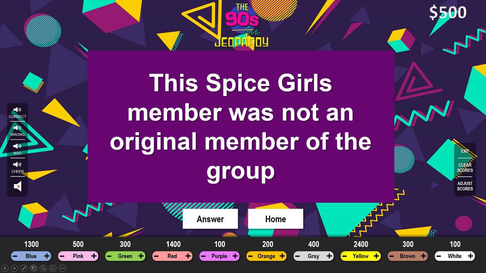 90s Jeopardy | Downloadable Powerpoint Trivia Game Scoreboard for ...