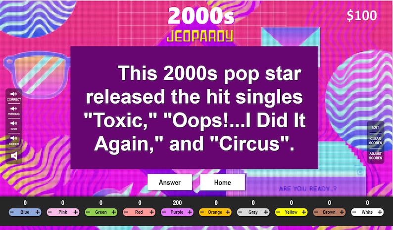 2000s Jeopardy | Downloadable Powerpoint Trivia Game Scoreboard for ...