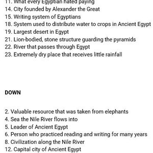 Ancient Egypt Study Guide and Map of Ancient Egypt (english and Spanish ...
