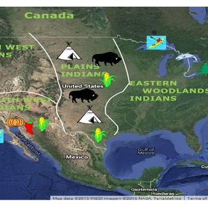 Native Americans Study Guide and Map of Native Americans (english and ...