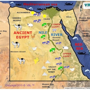 Ancient Egypt Study Guide and Large Map of Ancient Egypt english - Etsy