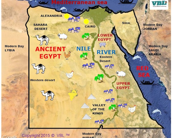 Ancient Egypt Study Guide and Large Map of Ancient Egypt (english) - Etsy