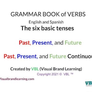 English and Spanish Grammar Book of Verbs (english and Spanish) - Etsy