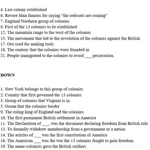 13 Colonies Study Guides and Map (english and Spanish) - Etsy