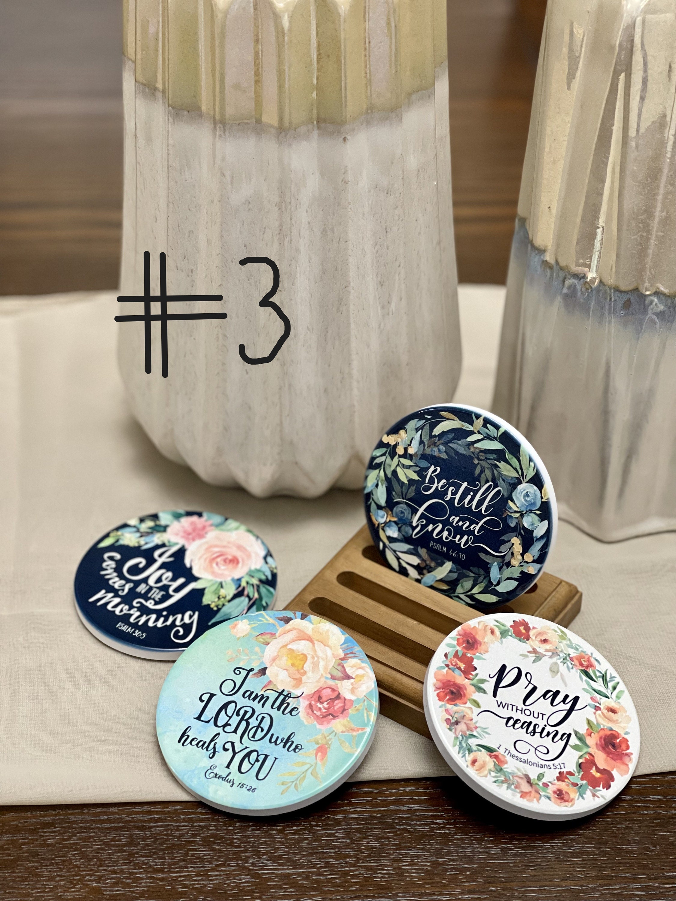 Ceramic Coasters - Set of 4 (bible Verses) - Etsy
