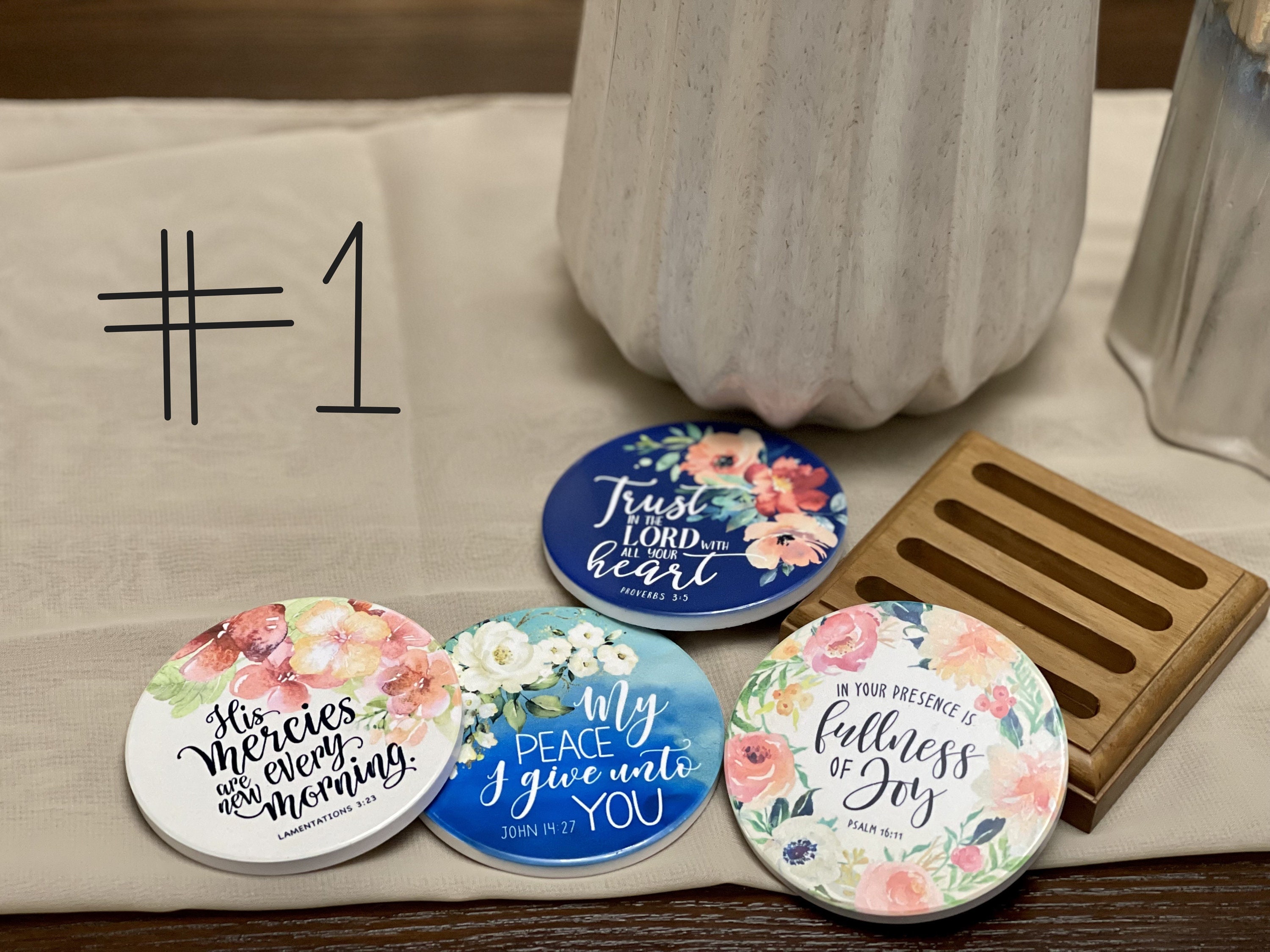 Ceramic Coasters - Set of 4 (bible Verses) - Etsy