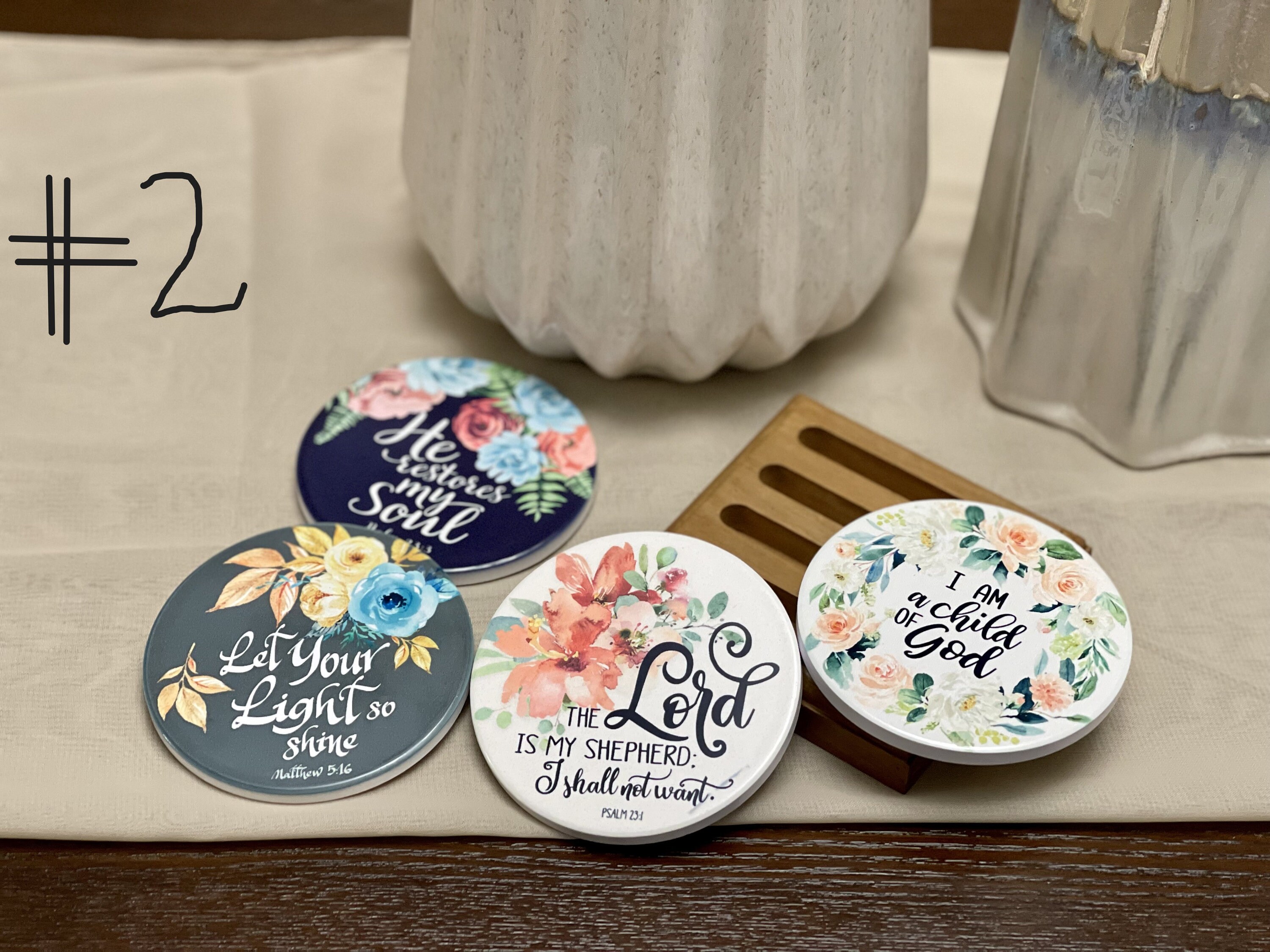 Ceramic Coasters - Set of 4 (bible Verses) - Etsy