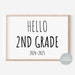 Hello 2nd Grade Printable Sign, 8x10 Inch, A4, First Day of Second ...