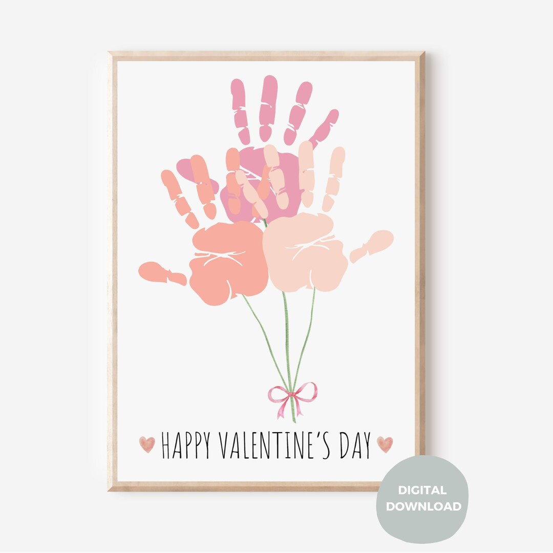 Valentine Handprint Printable, Valentine's Day Activities for Kids ...
