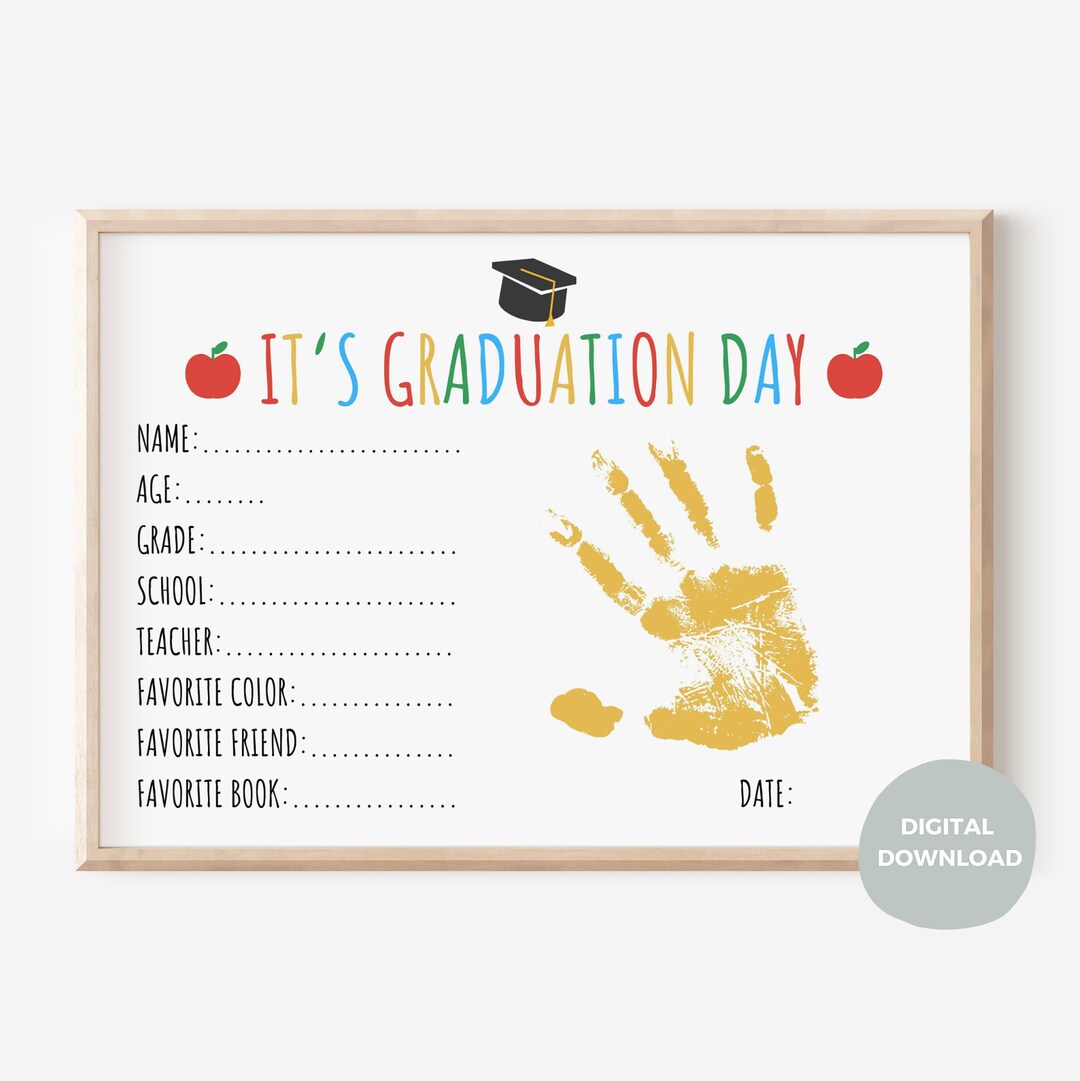 Last Day of School Printable Handprint Art, Kindergarten Preschool ...
