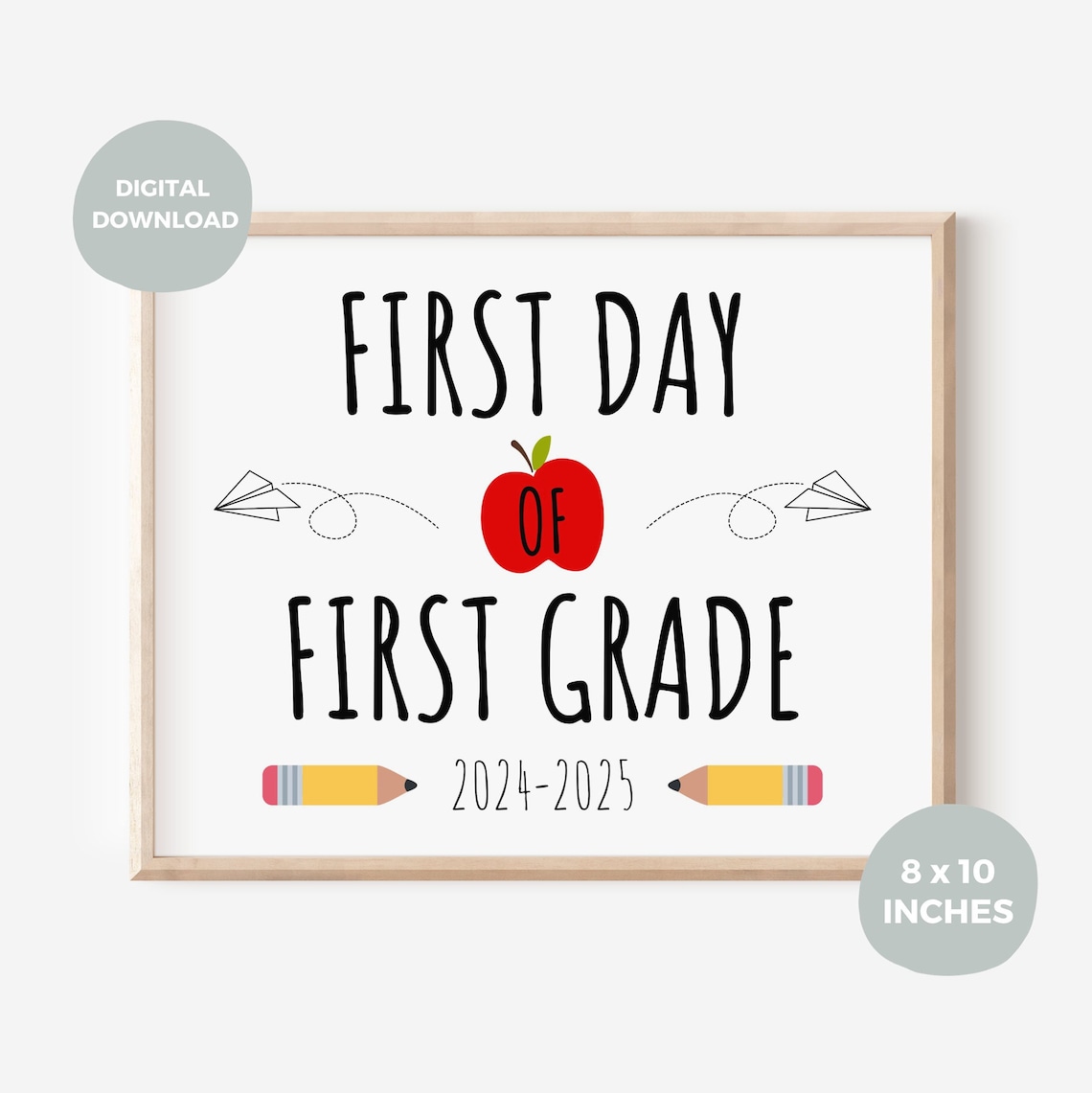 First Day of First Grade Printable Sign, First Day of 1st Grade Photo ...