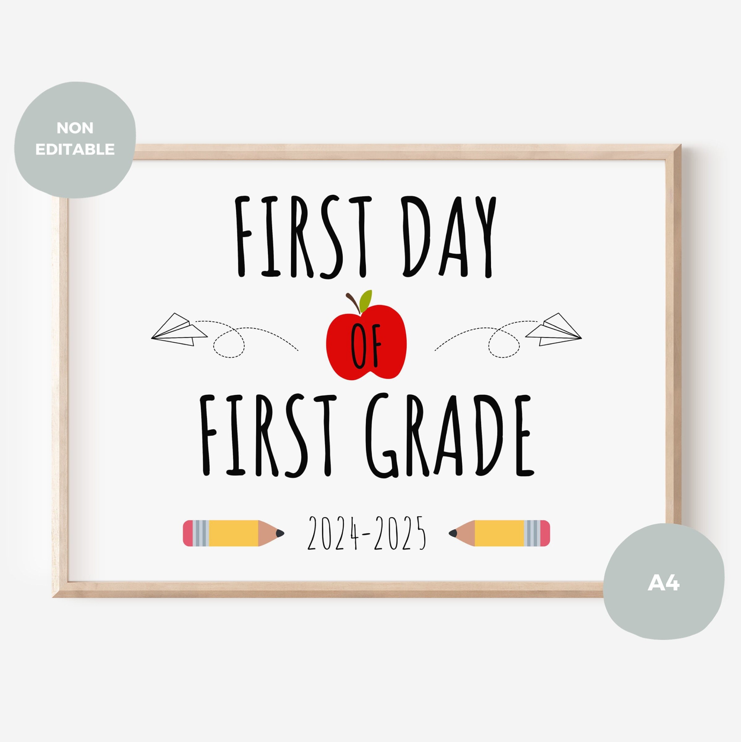 First Day of First Grade Printable Sign, First Day of 1st Grade Photo ...