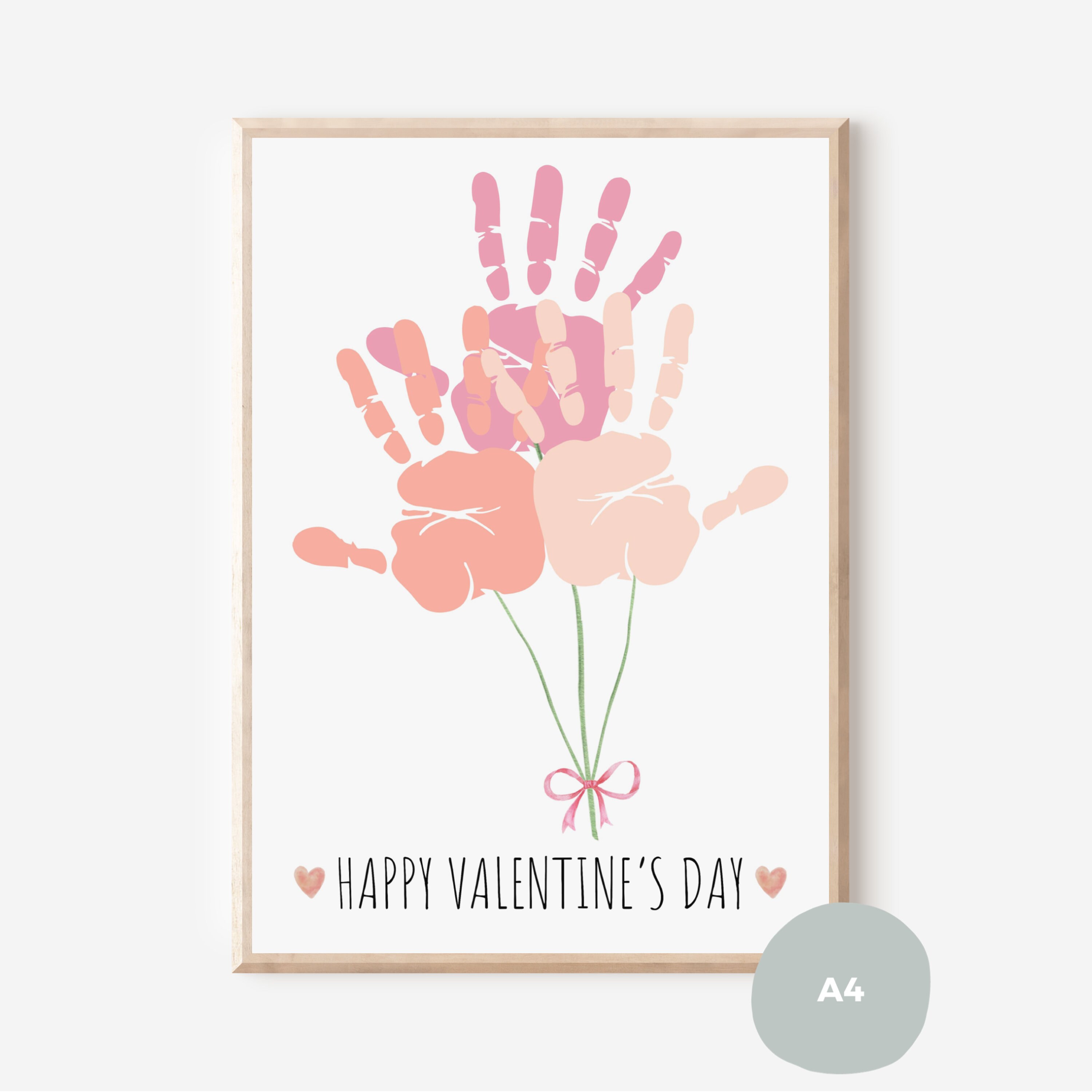 Valentine Handprint Printable, Valentine's Day Activities for Kids ...