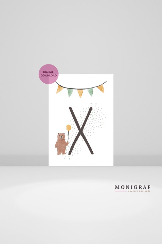 LETTER X Initial Printable Letter Letter Print Initials - Etsy