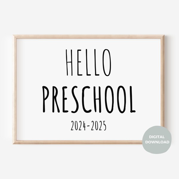 Preschool Sign - Etsy