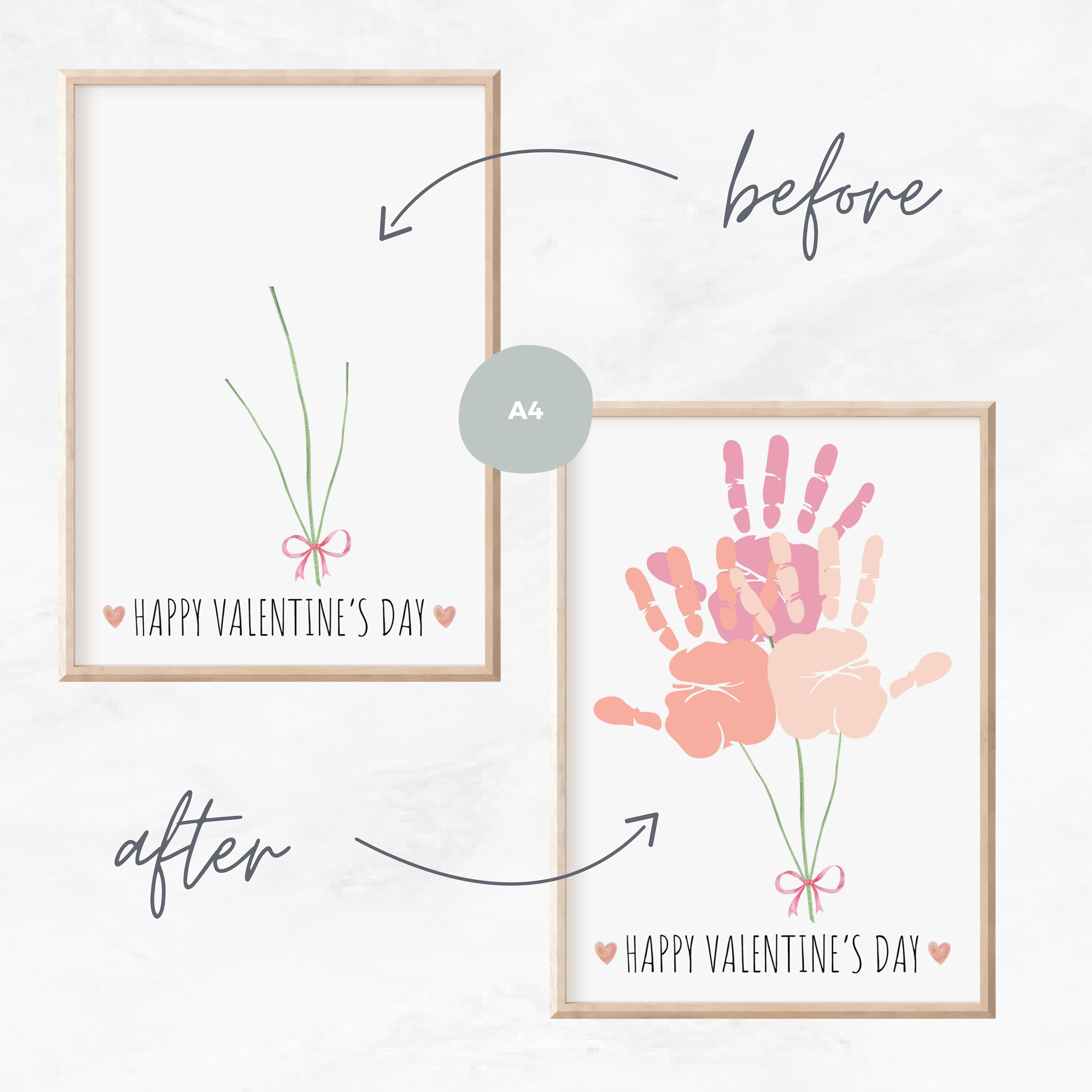 Valentine Handprint Printable, Valentine's Day Activities for Kids ...