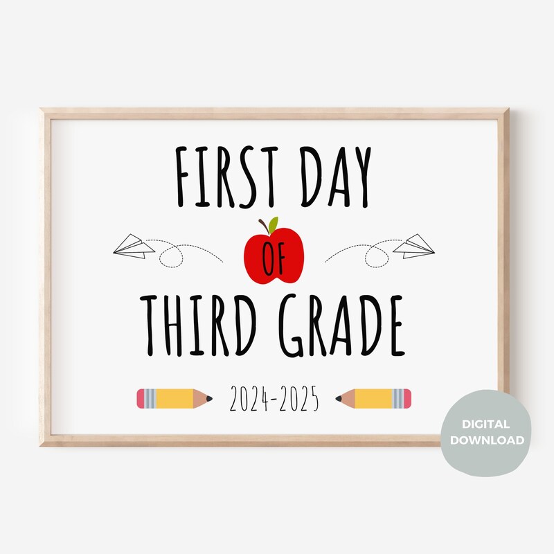 3rd Grade Sign - Etsy