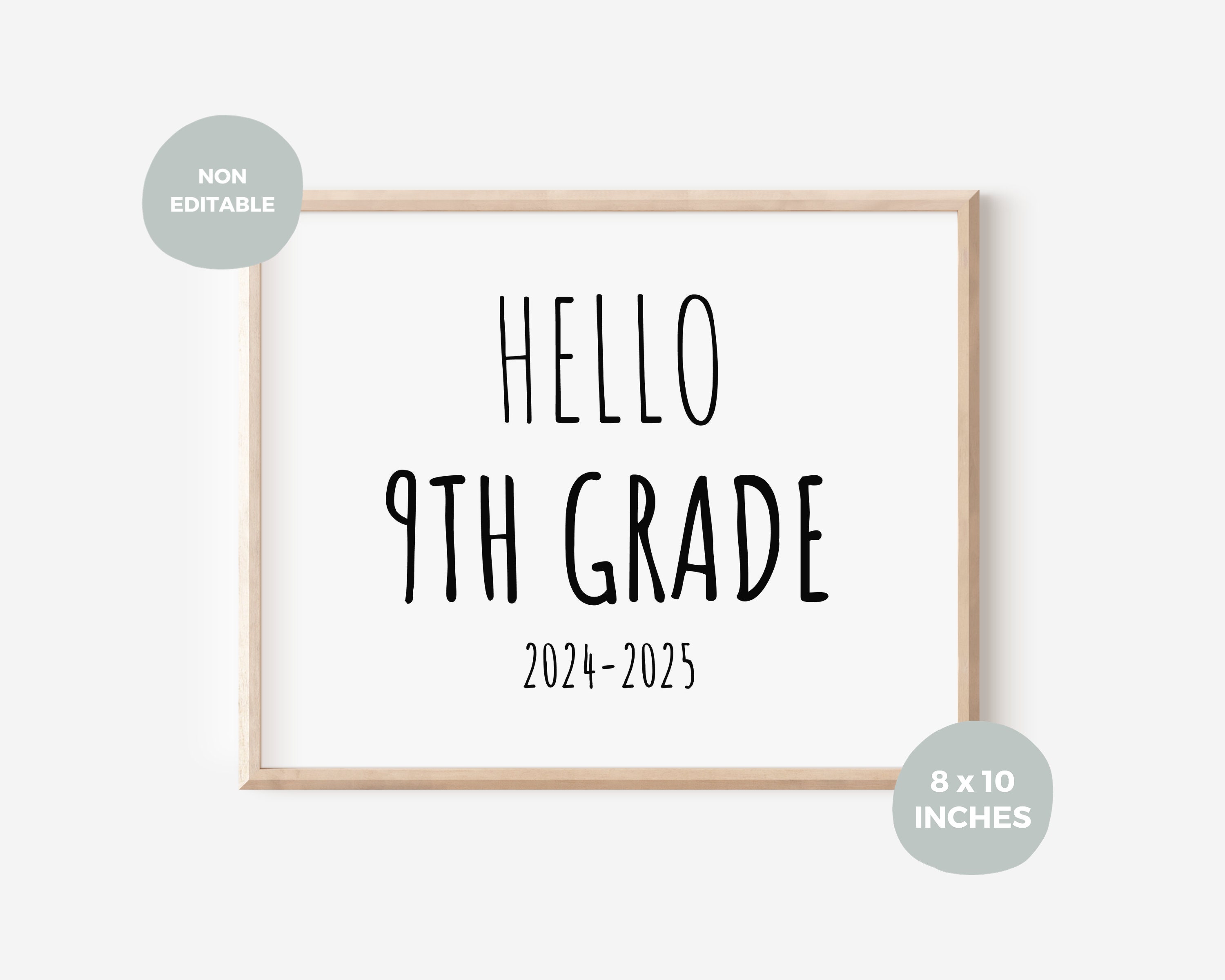 Hello 9th Grade Printable Sign 8x10 Inch A4 1st Day of - Etsy