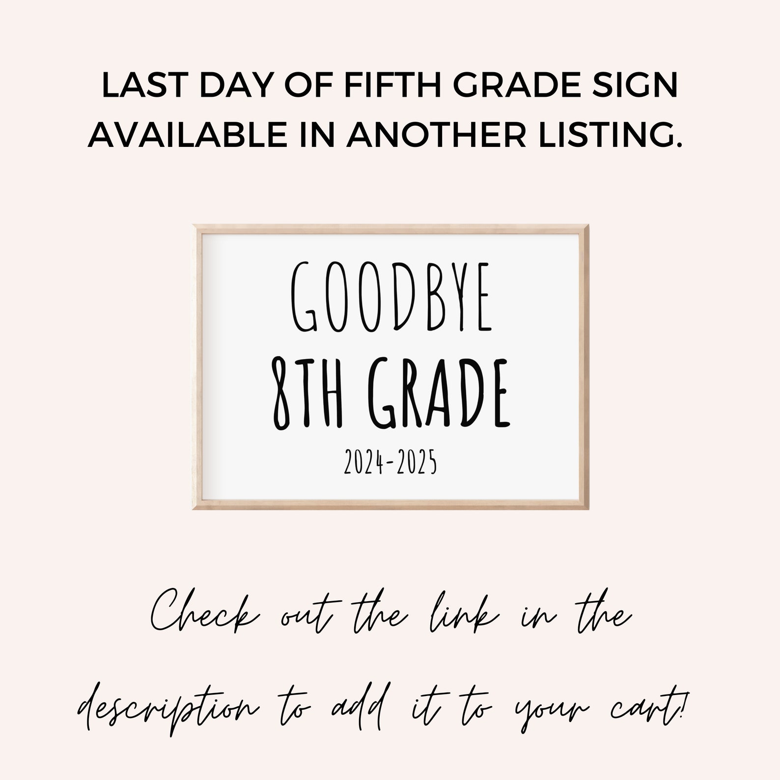 Hello 8th Grade Printable Sign, 8x10 Inch, A4, 1st Day of Eighth Grade ...