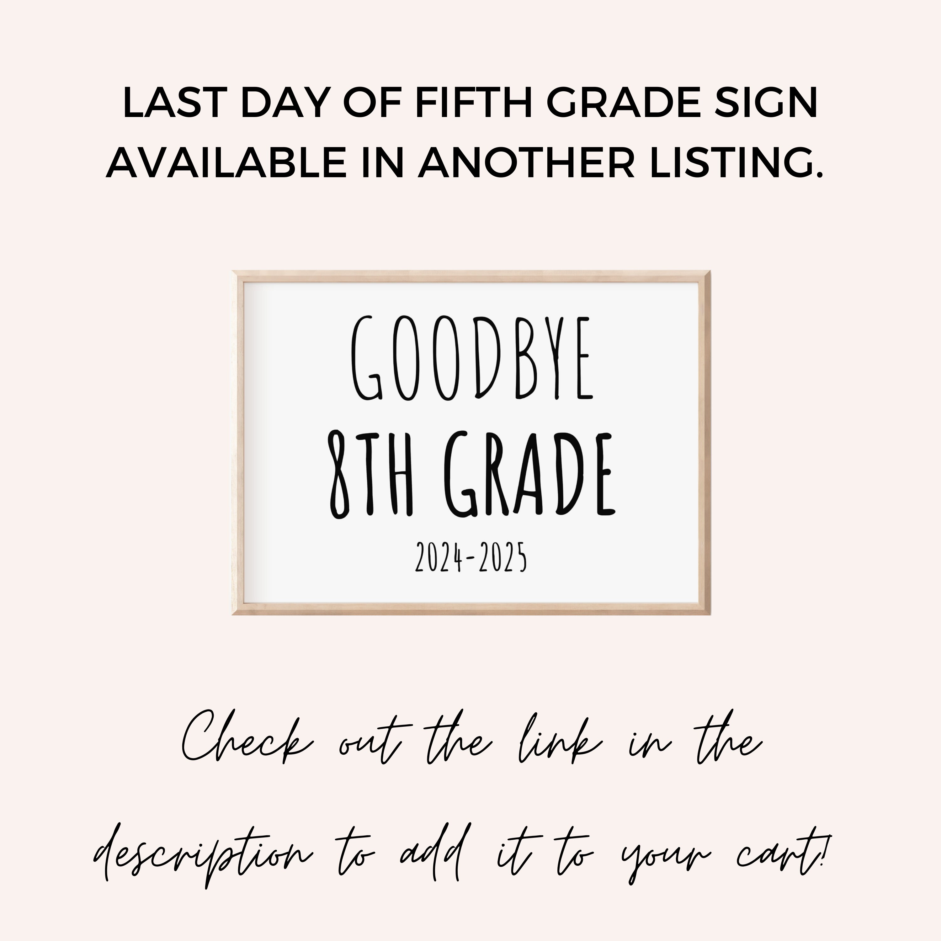 Hello 8th Grade Printable Sign, 8x10 Inch, A4, 1st Day of Eighth Grade ...