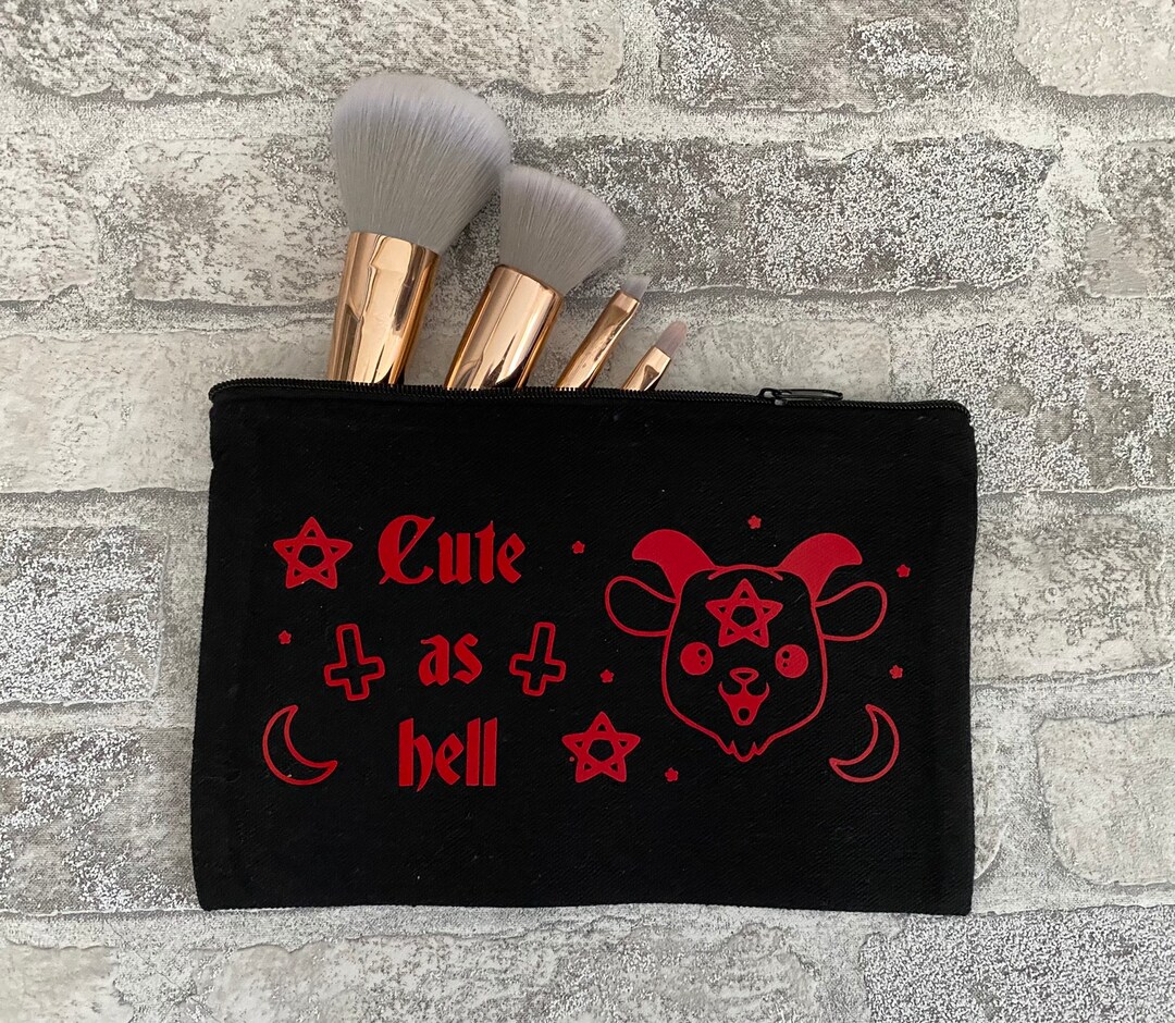 Cute as Hell Baphomet Canvas Makeup Bag - Etsy