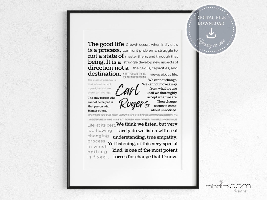 Carl Rogers Quote, Psychologist Quote, Therapist Office Art Decor ...