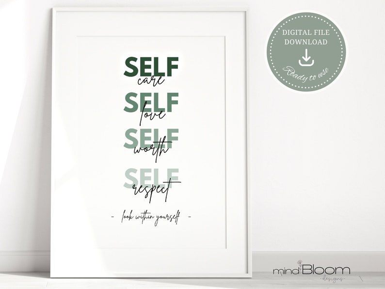 Self Care Self Love Self Worth Self Respect Poster, Self Empowerment ...