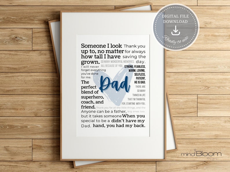 Father's Day Quotes Printable, Father's Day Gift, Gift for Dad, Gift ...