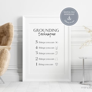 54321, Grounding Technique Poster, Zones of Regulation, Coping Skills, Therapy Office Decor ...