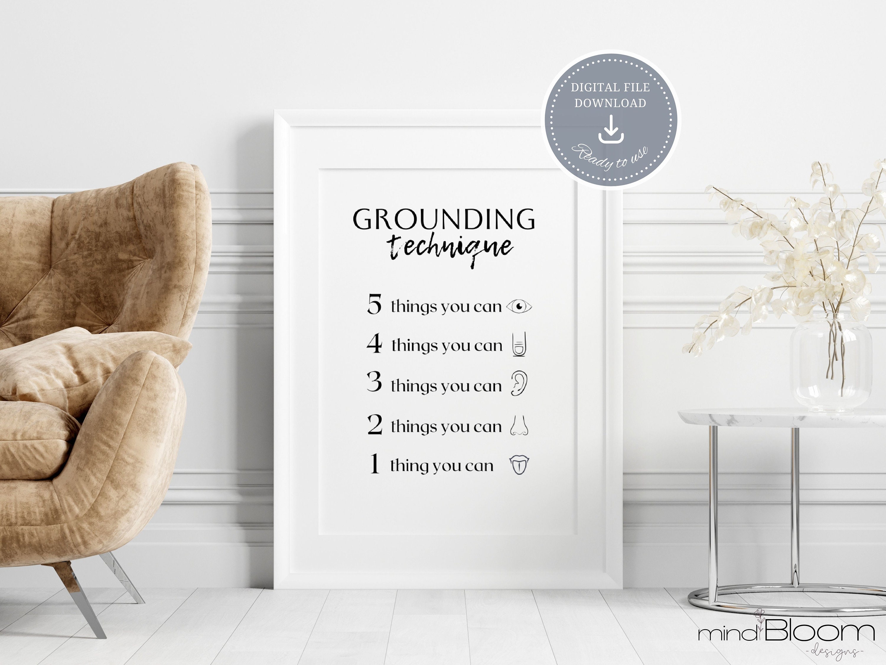 54321, Grounding Technique Poster, Zones of Regulation, Coping Skills ...